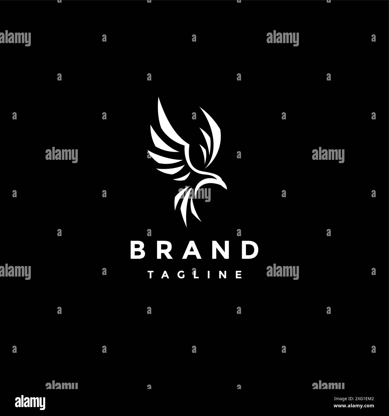 Simple Bold Crow Logo Design. Bold Crow's Stripes Spreading Its Wings ...