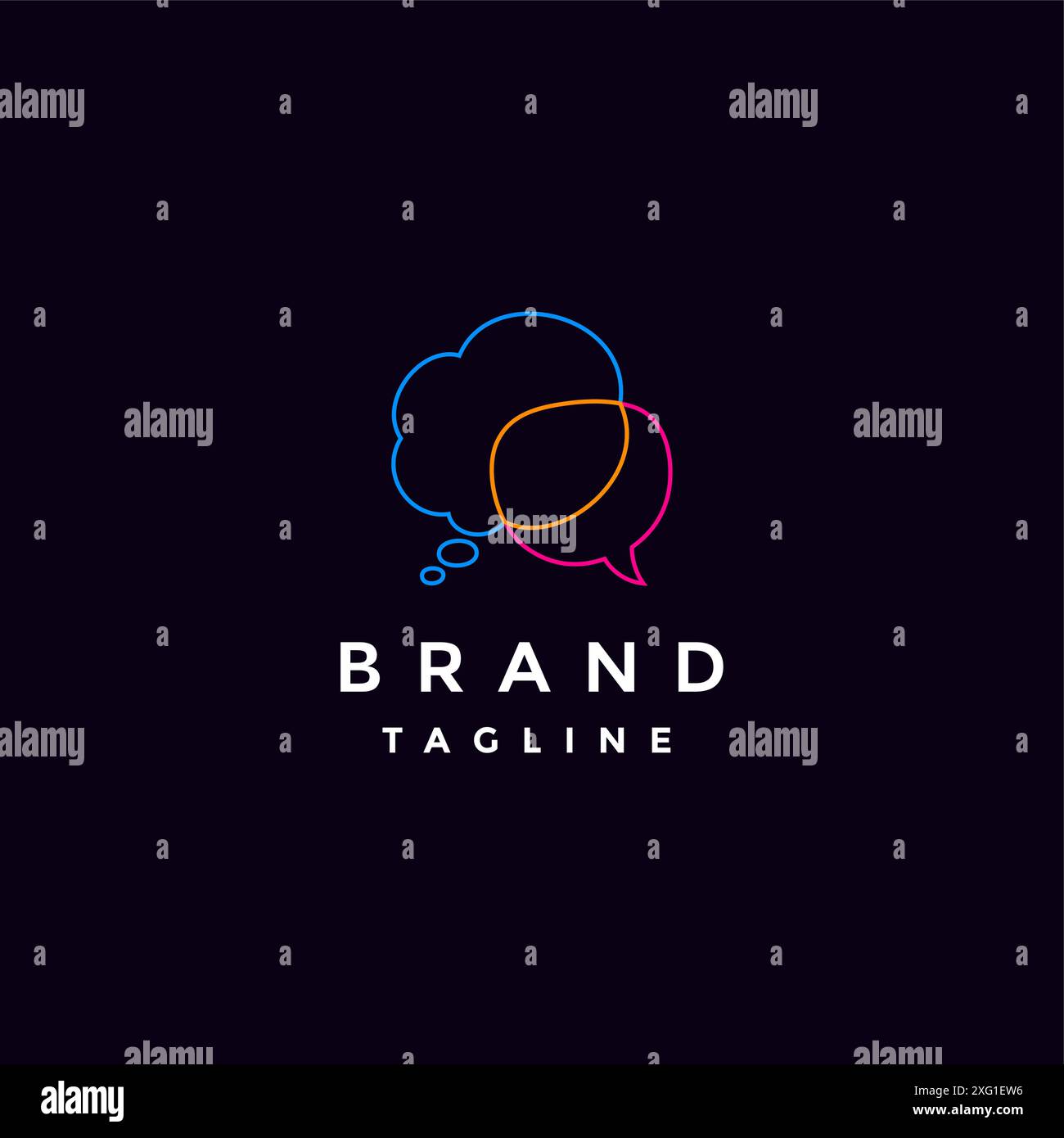 Colorful Text Bubbles Logo Design. Two Colorful Text Bubbles With A ...