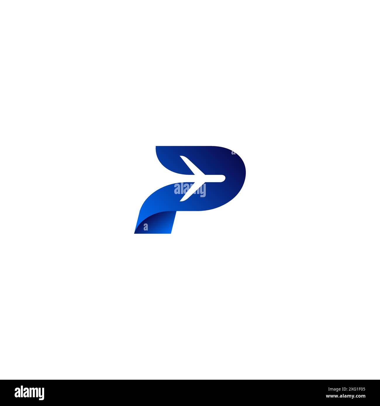 Airplane silhouette inside letter P Logo Design. Initial letter P with ...