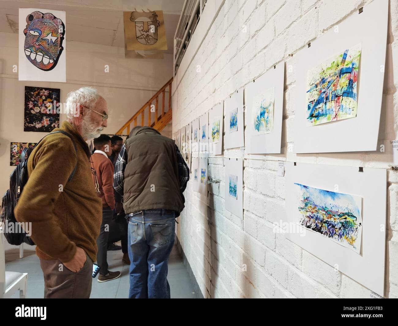 Windhoek, Namibia. 4th July, 2024. People visit an art exhibition in ...