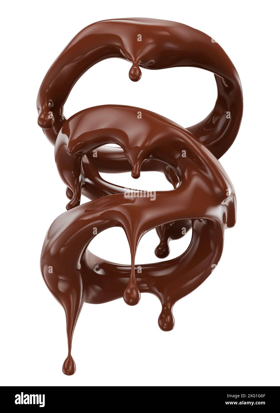 melted chocolate splash isolated on a white background. Clipping path ...
