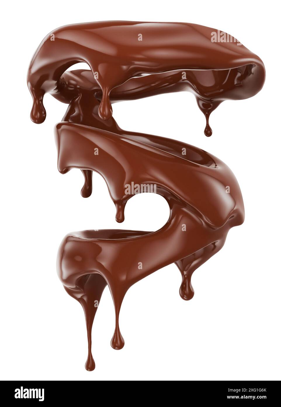 melted chocolate splash isolated on a white background. Clipping path ...