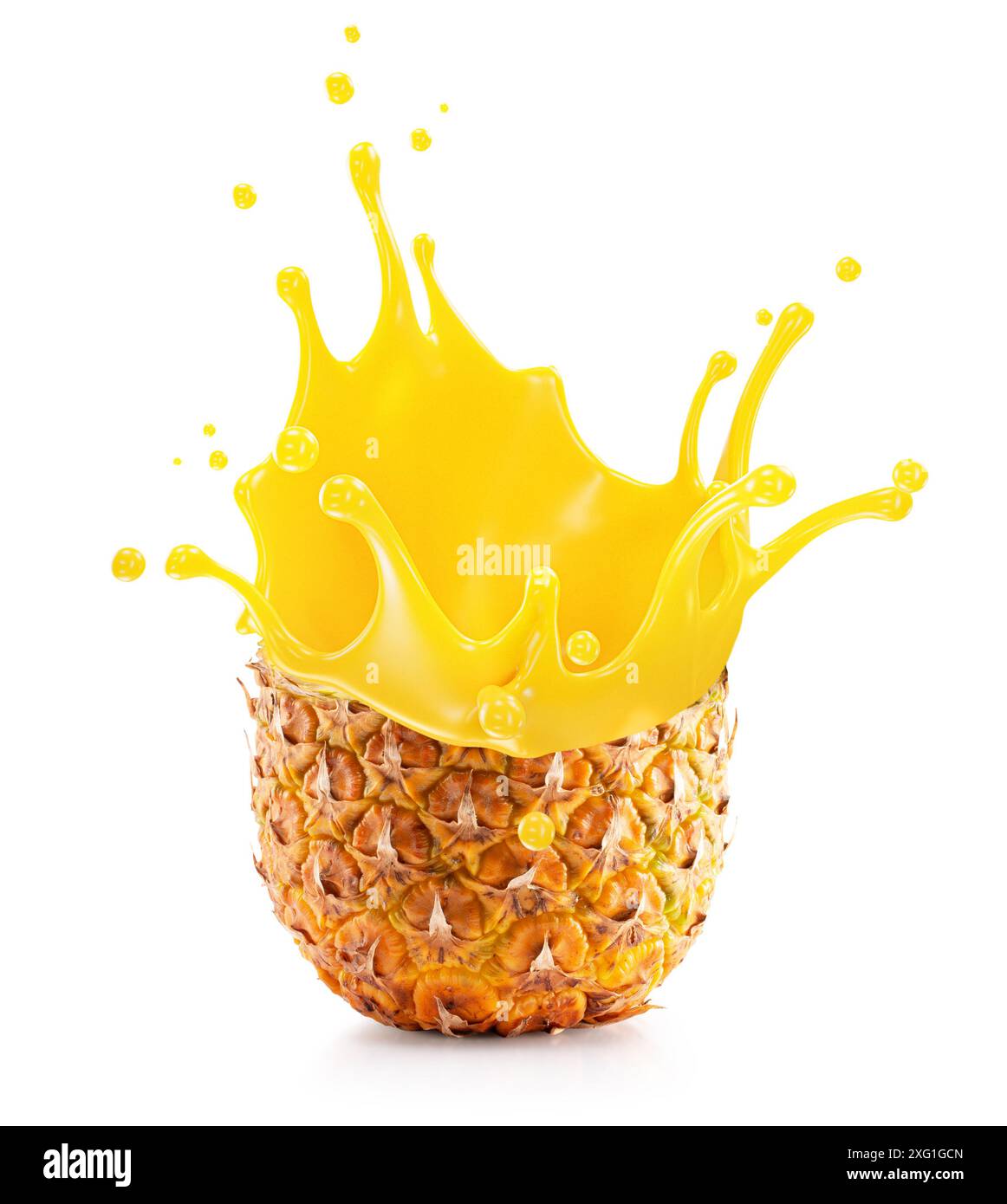 pineapple with juice splash isolated on a white background. Clipping ...