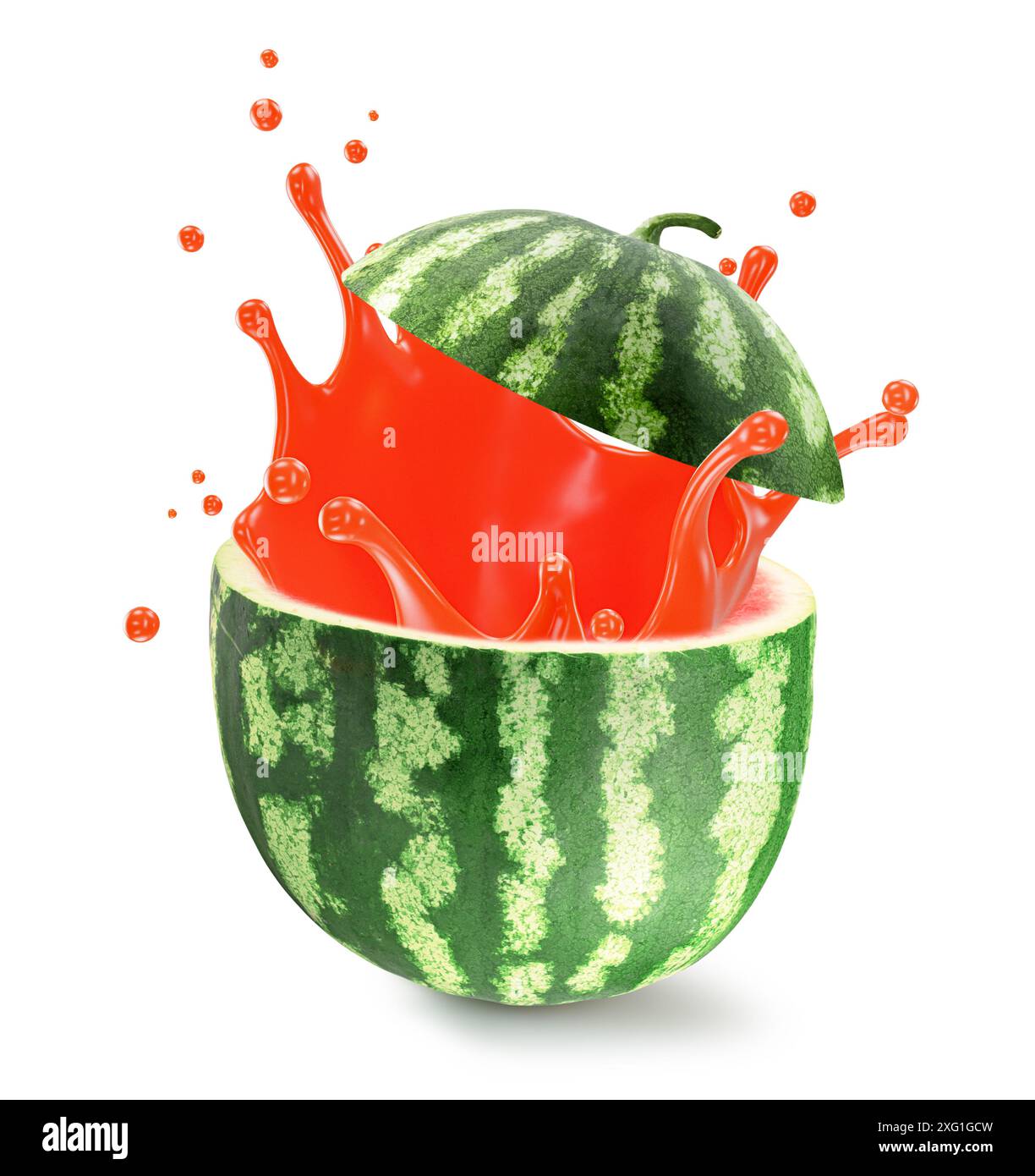 watermelon with juice splash isolated on a white background. Clipping ...