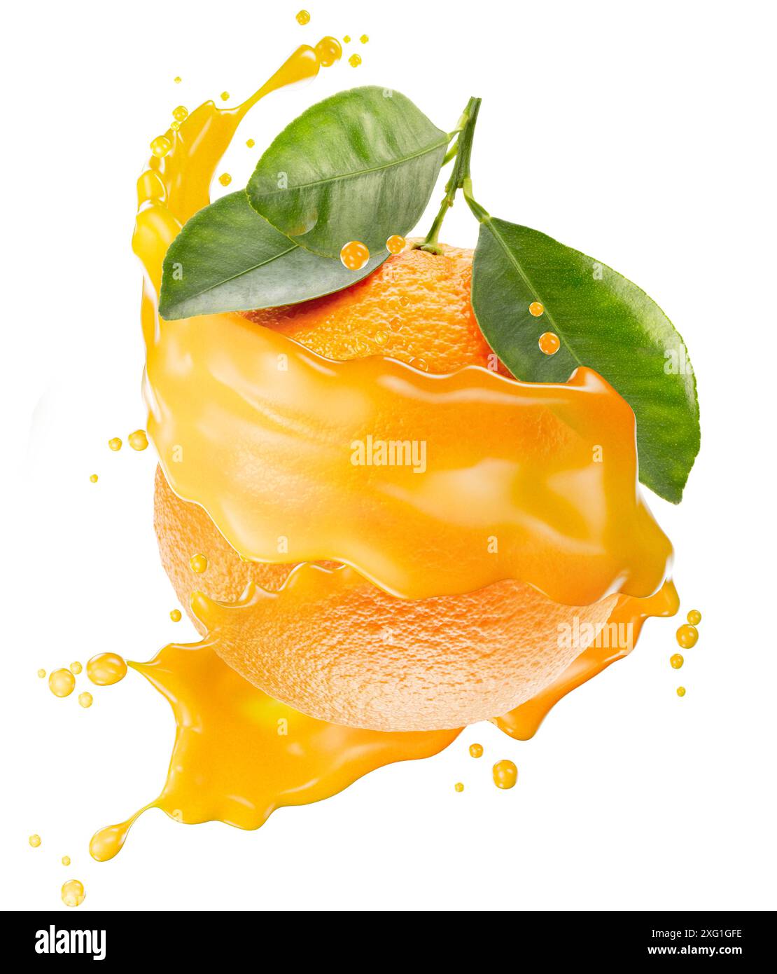 orange juice splash isolated on a white background. Clipping path. 3d ...