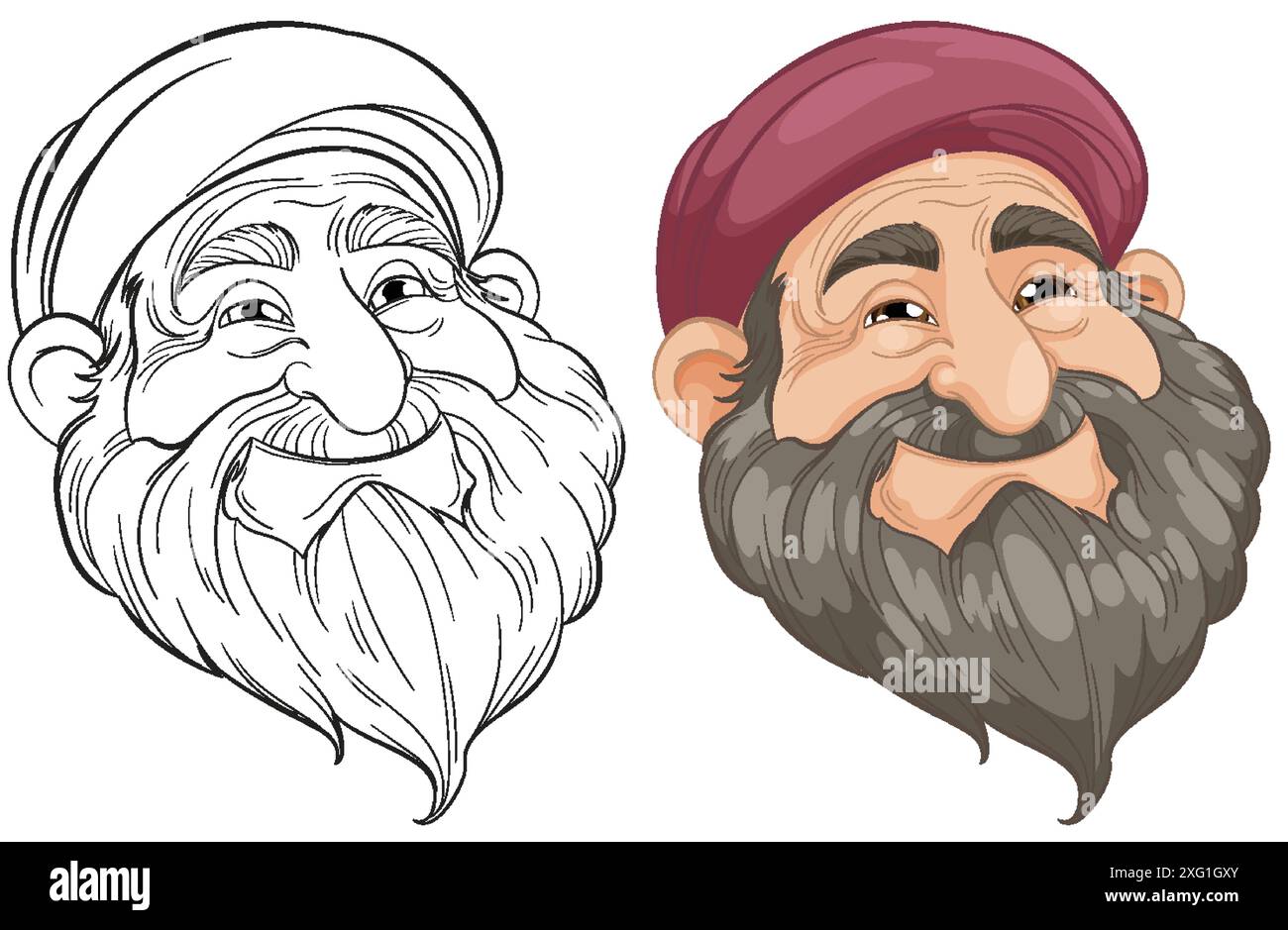 Color and line art of a smiling man Stock Vector Image & Art - Alamy