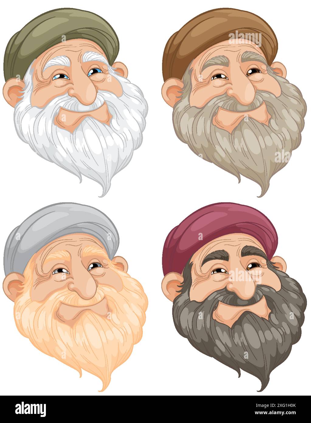 Four elderly men with different colored beards Stock Vector Image & Art ...