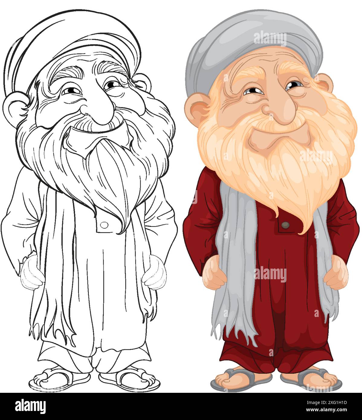 Elderly man long beard portrait Stock Vector Images - Alamy