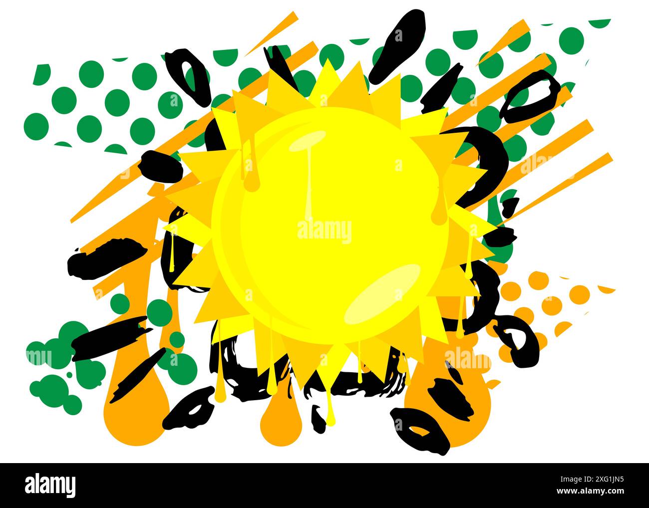 Summer Sun graffiti. Abstract modern street art decoration performed in ...