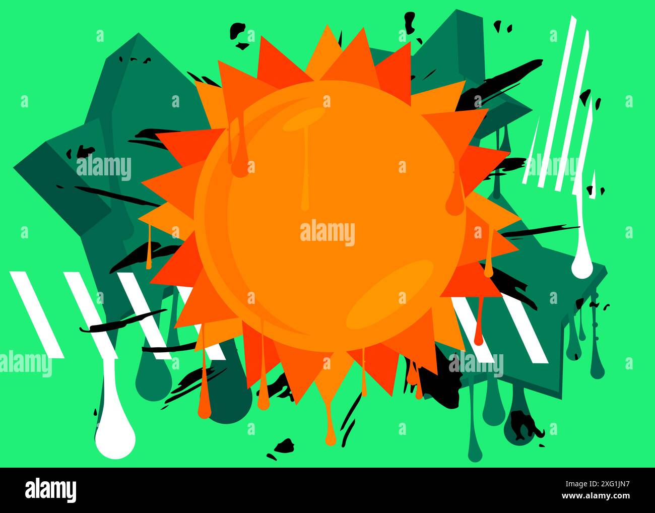 Summer Sun graffiti. Abstract modern street art decoration performed in ...