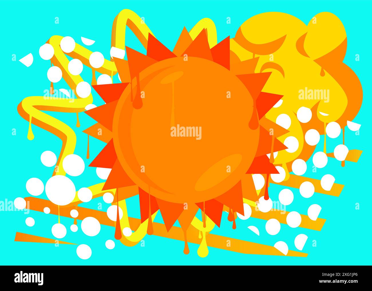 Summer Sun graffiti. Abstract modern street art decoration performed in ...