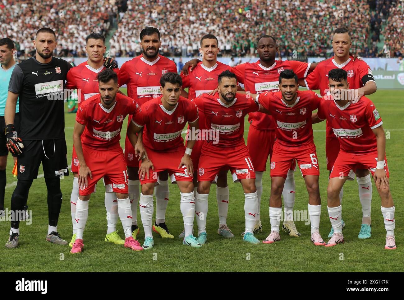 Algiers. 6th July, 2024. CR Belouizdad's starters pose for group photos before the 2024 Algerian ...