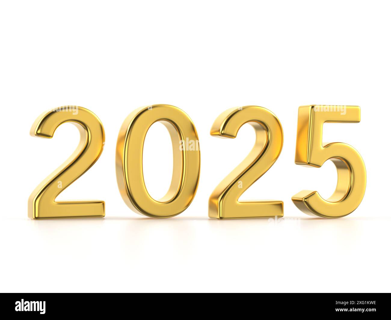 Gold new 2025 on a white background. 3d illustration Stock Photo - Alamy