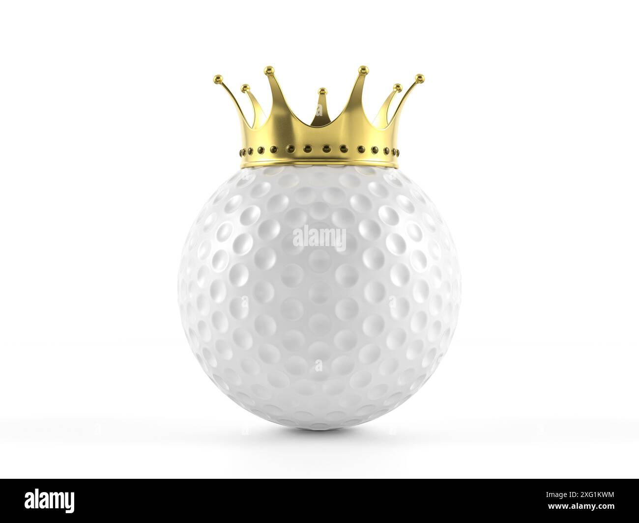 Golf ball with crown on a white background. 3d illustration Stock Photo ...