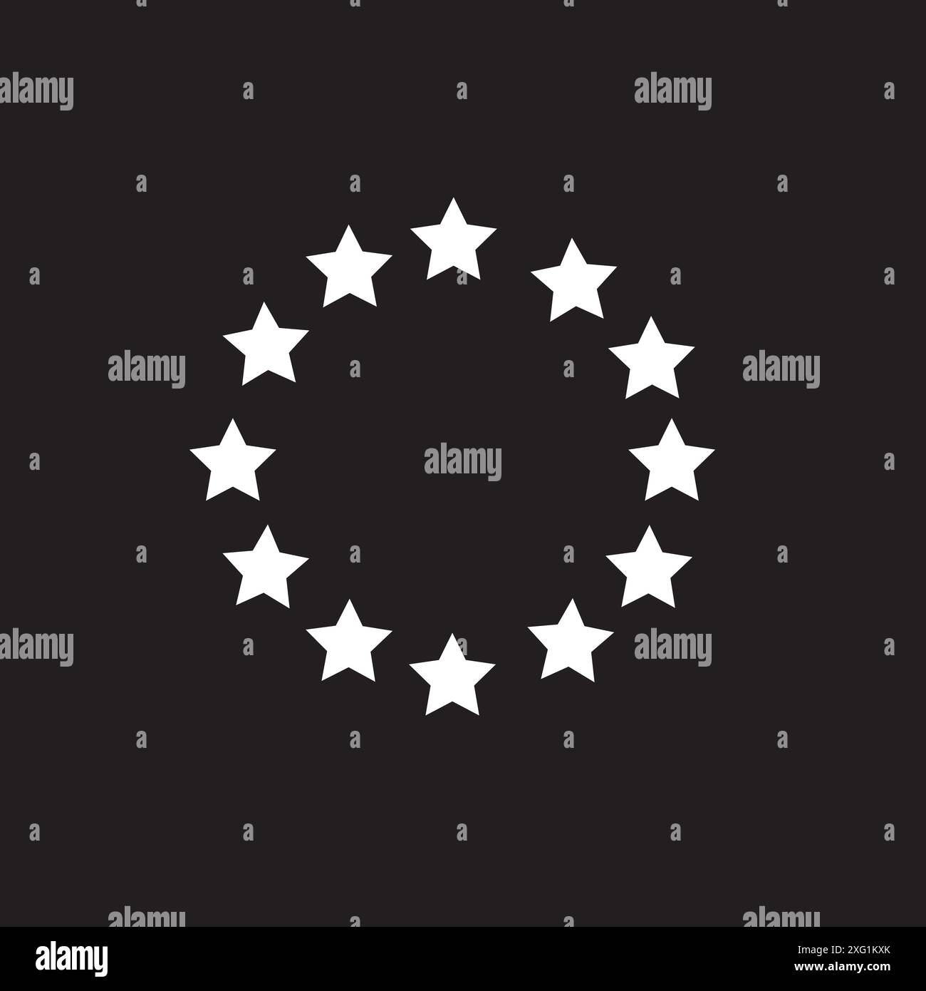 The wreath of stars of EU icon vector. Circle of gray stars or EU flag ...