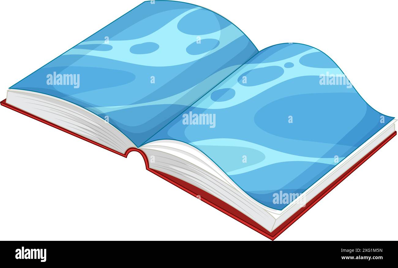 Illustration of an open book with blue pages Stock Vector Image & Art ...