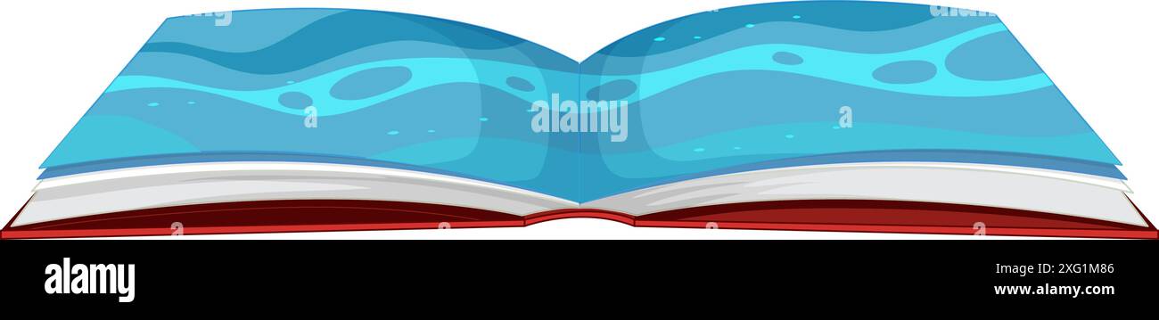 Illustration of an open book with blue pages Stock Vector Image & Art ...