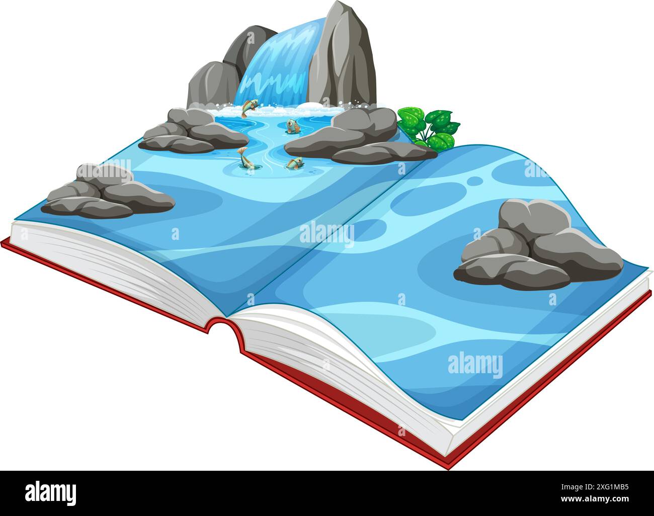 Waterfall flow rocks Cut Out Stock Images & Pictures - Alamy