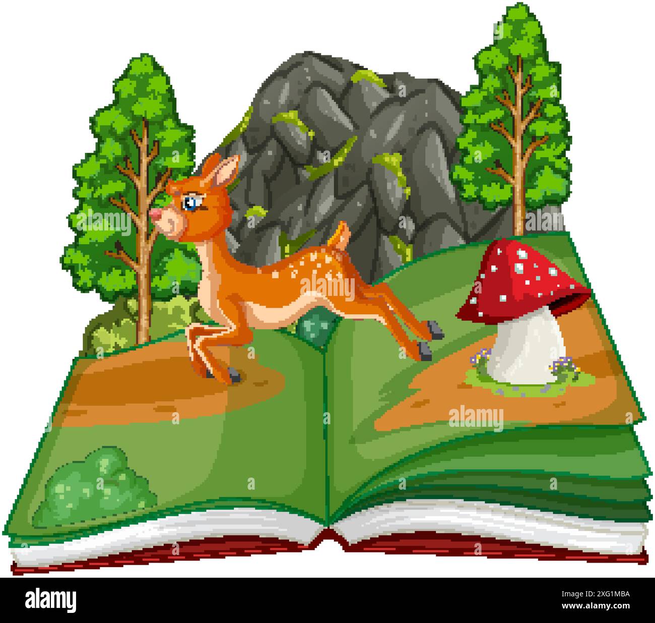 Deer leaping from an open book Stock Vector Image & Art - Alamy