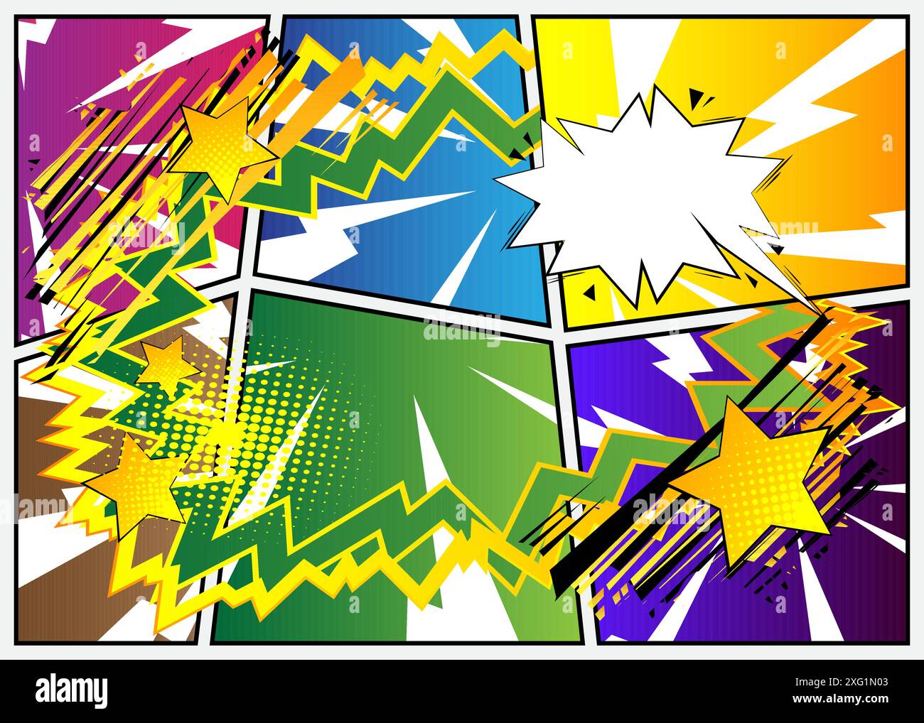 Super Cartoon Abstract Background, comic book page layout backdrop ...