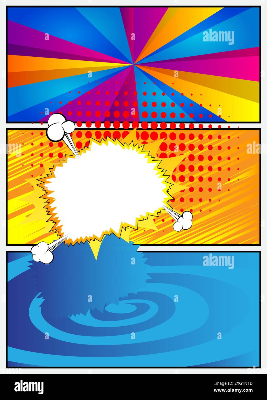 Super Cartoon Abstract Background, comic book page layout backdrop ...