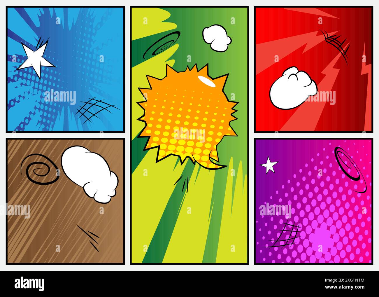 Super Cartoon Abstract Background, comic book page layout backdrop ...