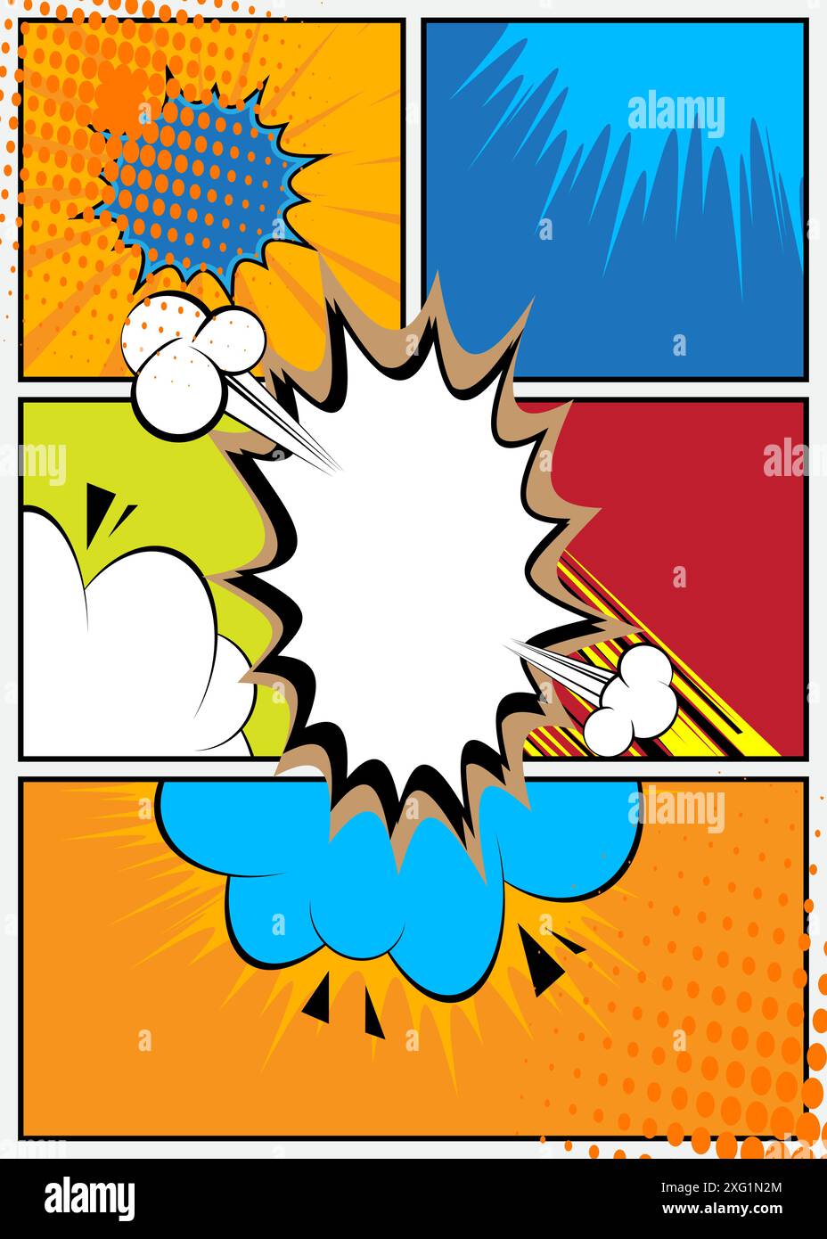 Super Cartoon Abstract Background, comic book page layout backdrop ...