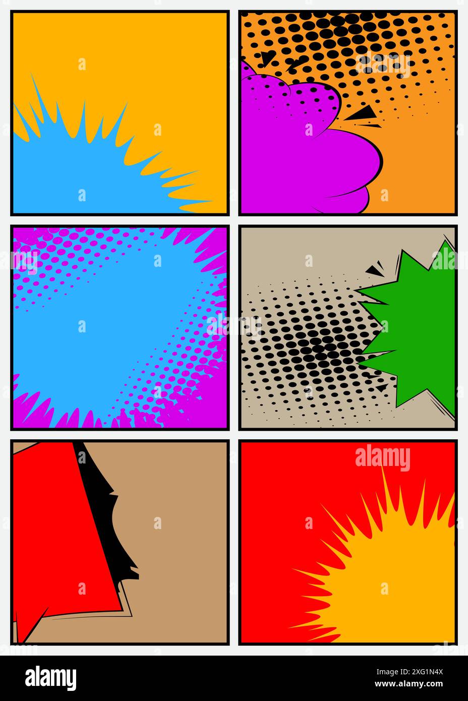 Super Cartoon Abstract Background, comic book page layout backdrop ...