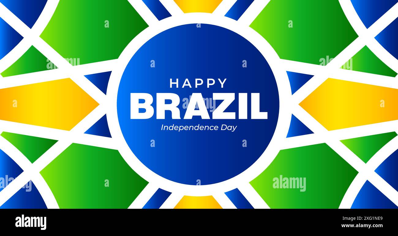 Green, Yellow and blue symmetrical geometric shape background for ...