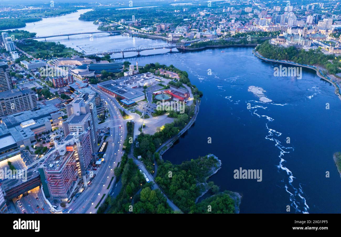 Aerial view canadian flag hi-res stock photography and images - Alamy