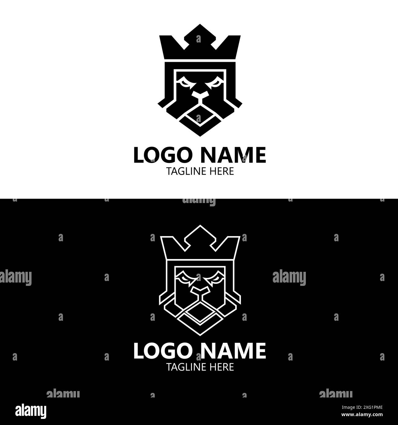 king lion logo design vector Stock Vector Image & Art - Alamy
