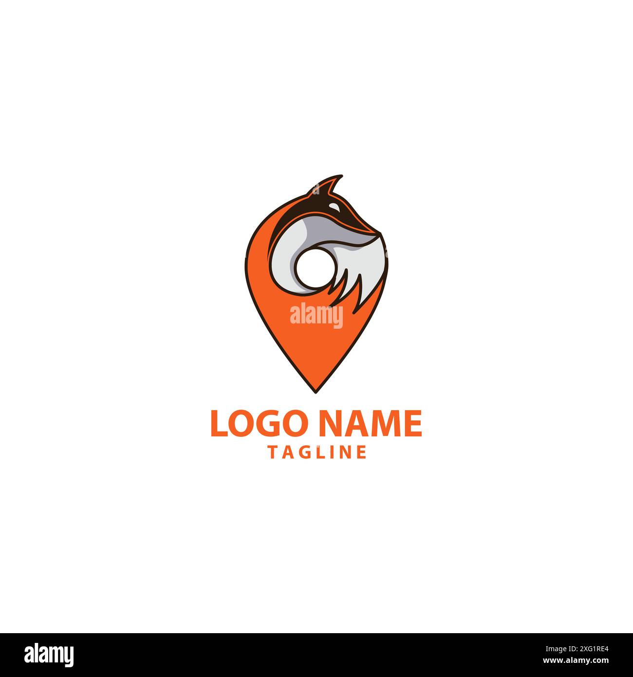 creative colorful Fox point modern logo vector concept element Stock ...