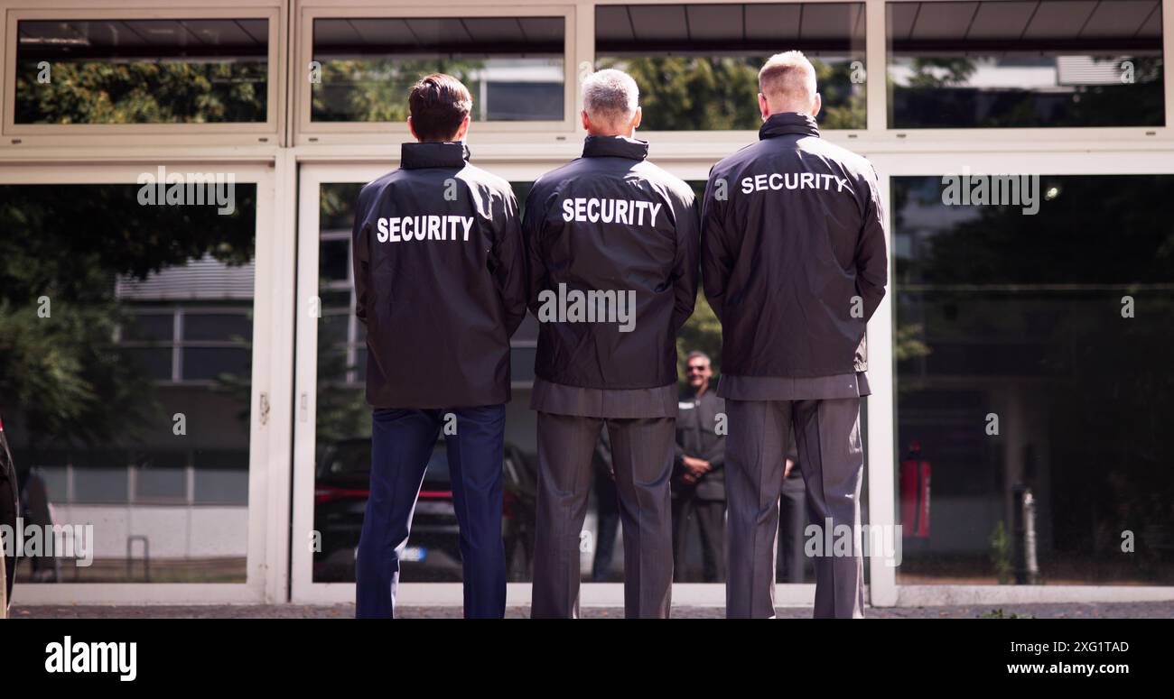 Corporate Security Team Stands in Formation, Monitoring Event Venue ...