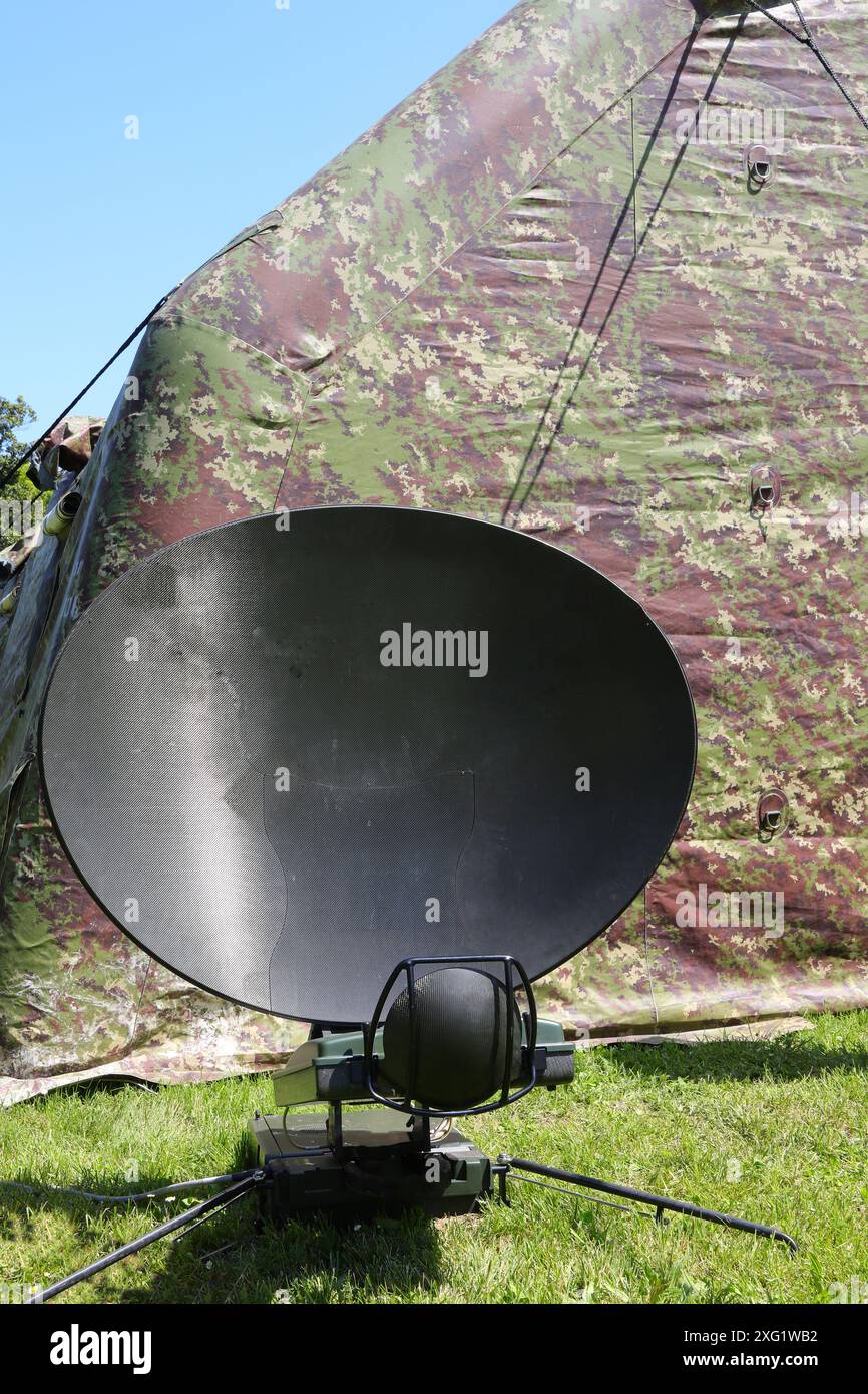 Military parabolic antenna for receiving signals from spy satellites in ...