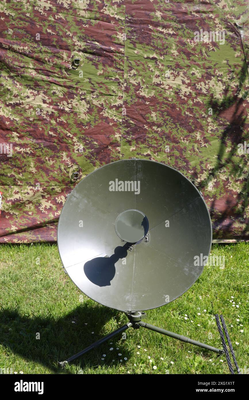 parabolic military antenna for receiving signals from spy satellites in ...