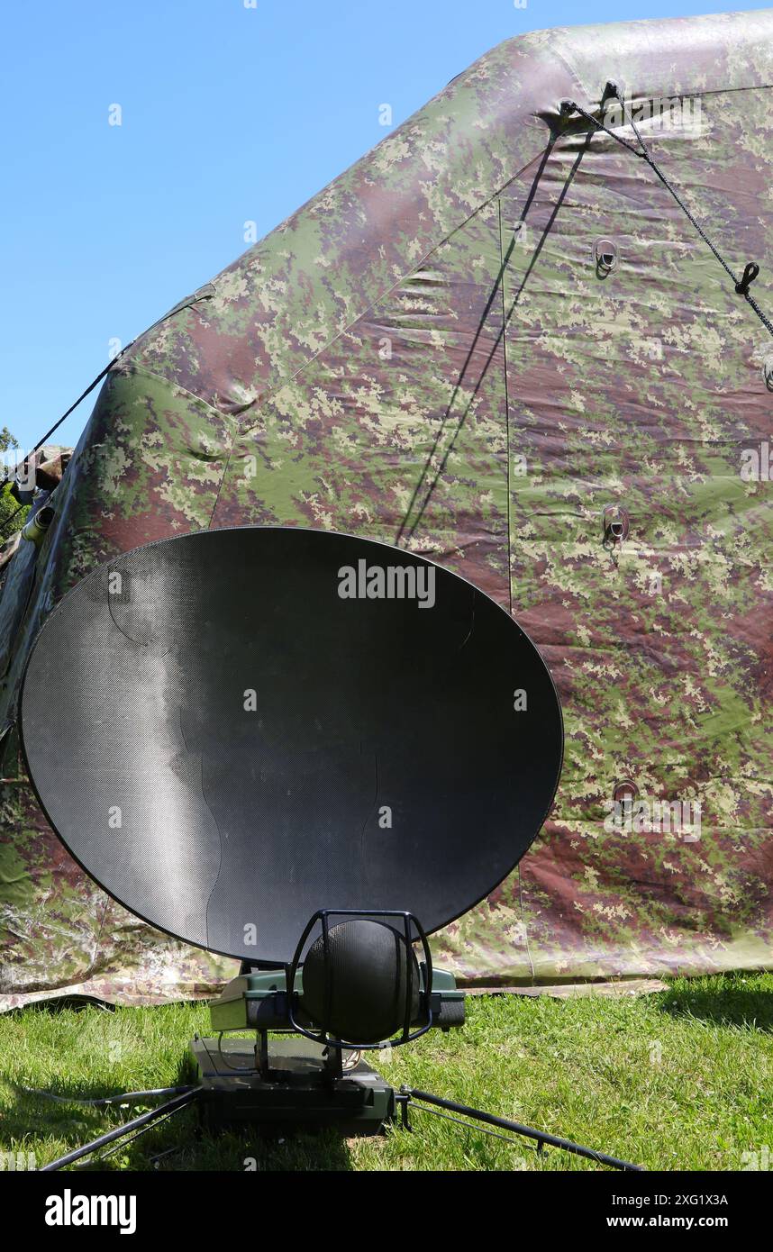 parabolic military antenna for receiving signals from spy satellites in ...