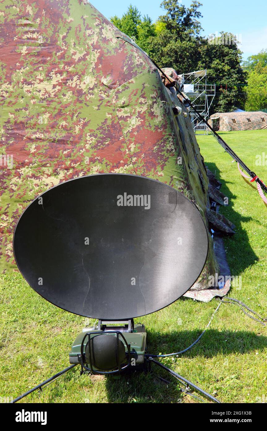 parabolic military antenna for receiving signals from spy satellites in ...