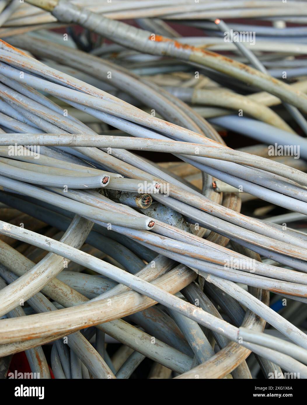 waste electrical cables and now destined for recycling to recover the ...