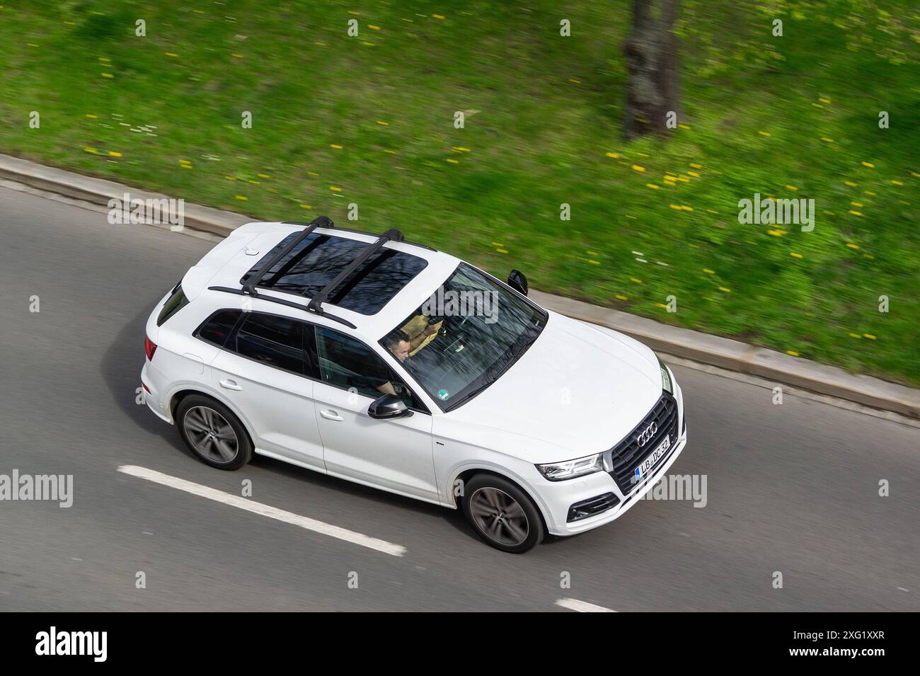 OSTRAVA, CZECH REPUBLIC - APRIL 4, 2024: White Audi Q5 80A crossover ...