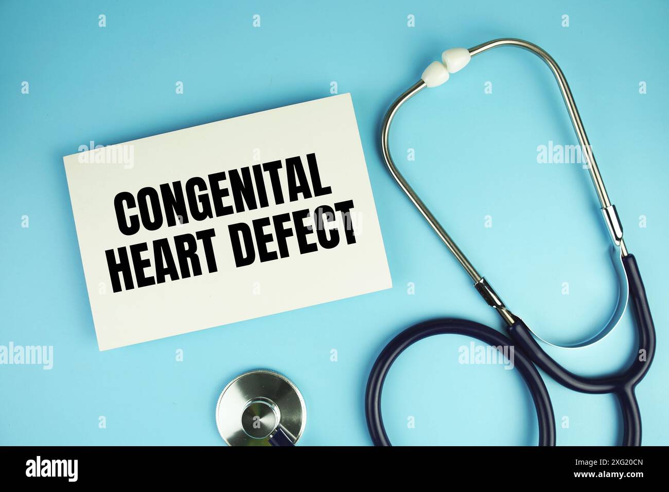 Congenital Heart Defect text on paper card with stethoscope top view on ...