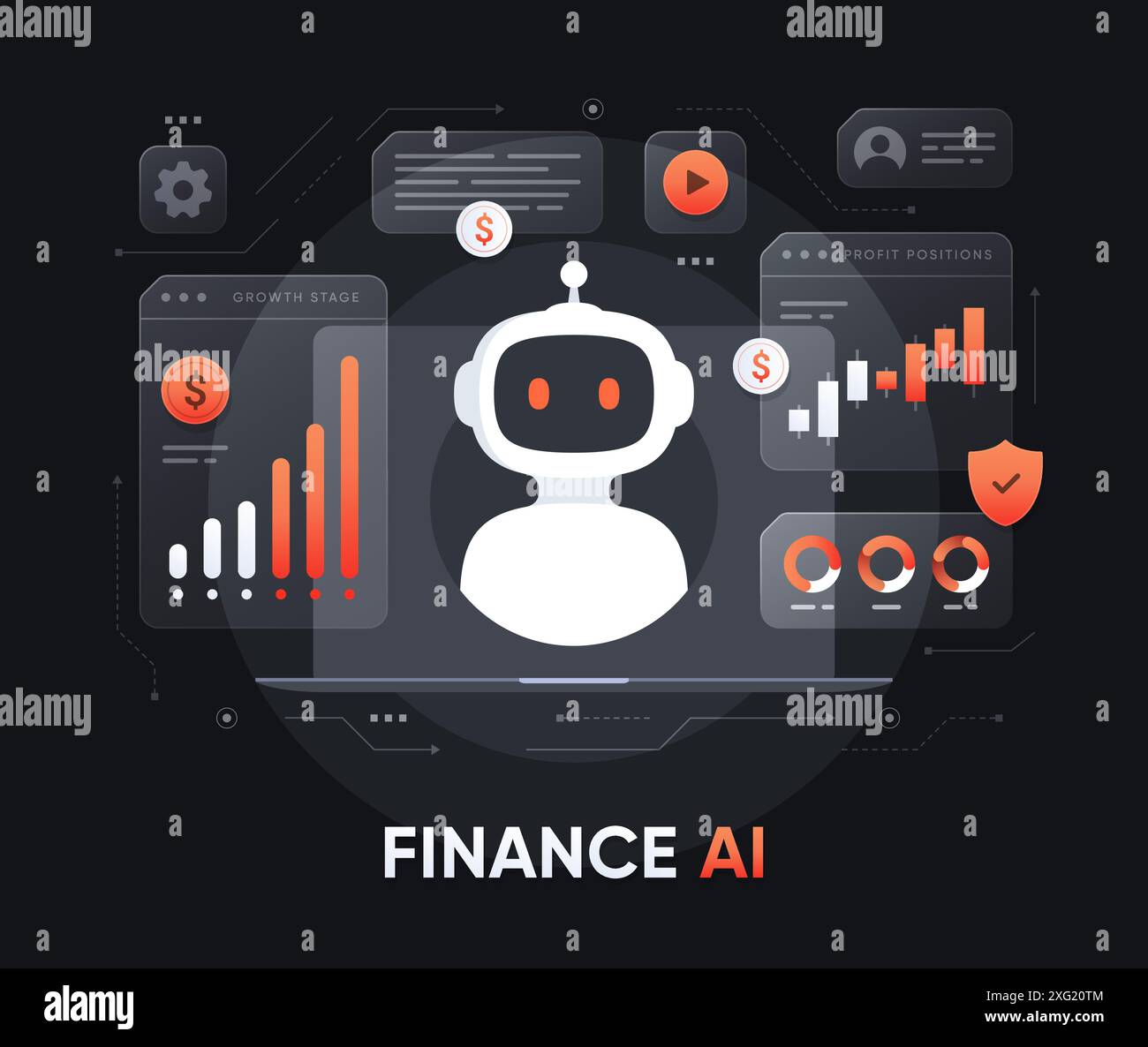 Finance service bot vector illustration Stock Vector Image & Art - Alamy