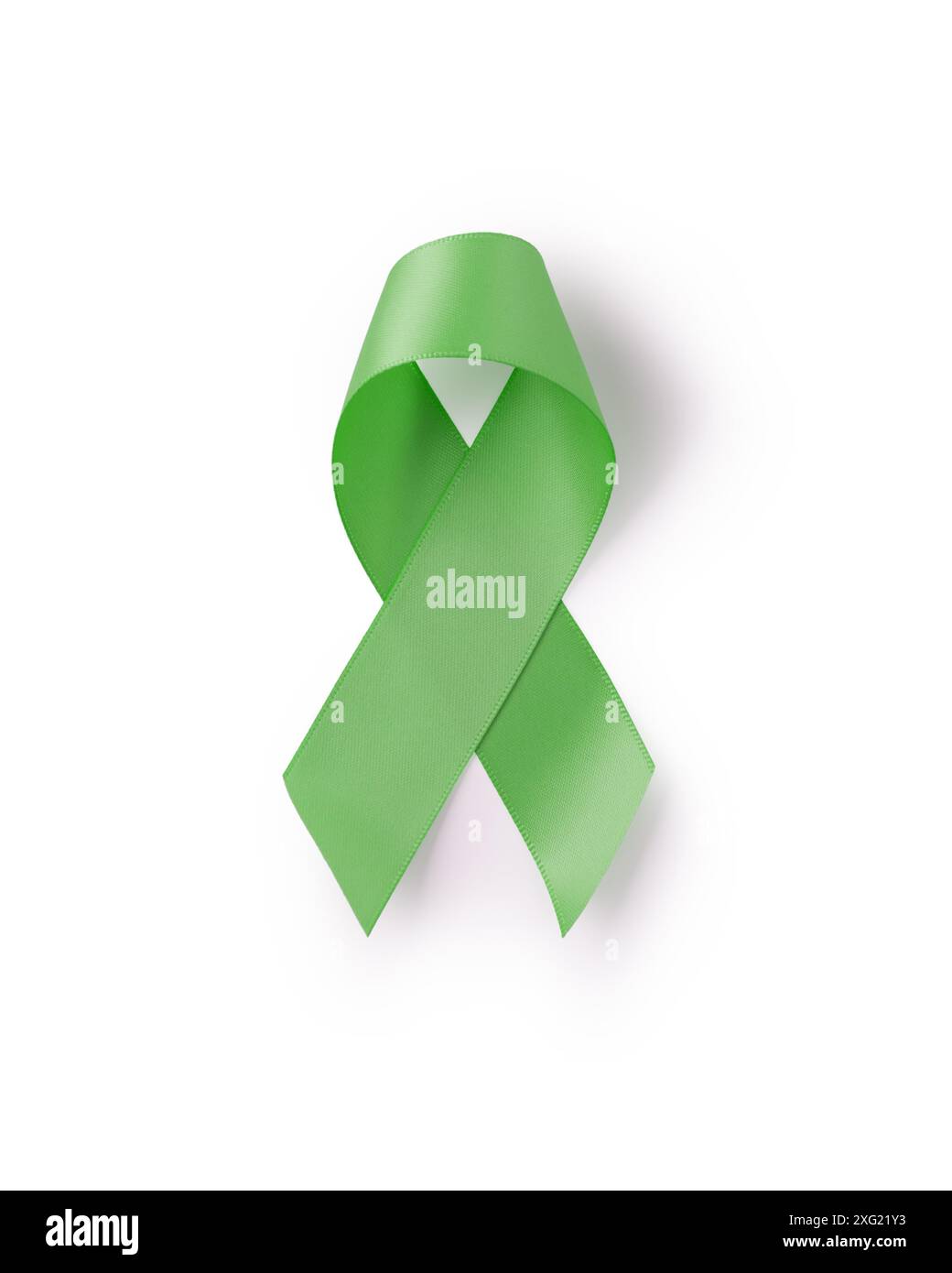 Green awareness ribbon isolated on white background Stock Photo - Alamy