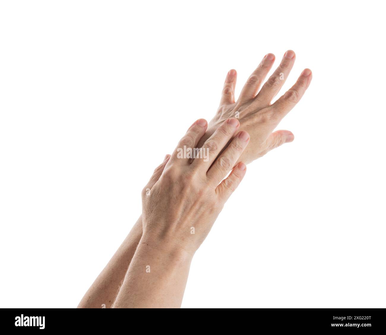Female hands showing elegance isolated on white Stock Photo - Alamy