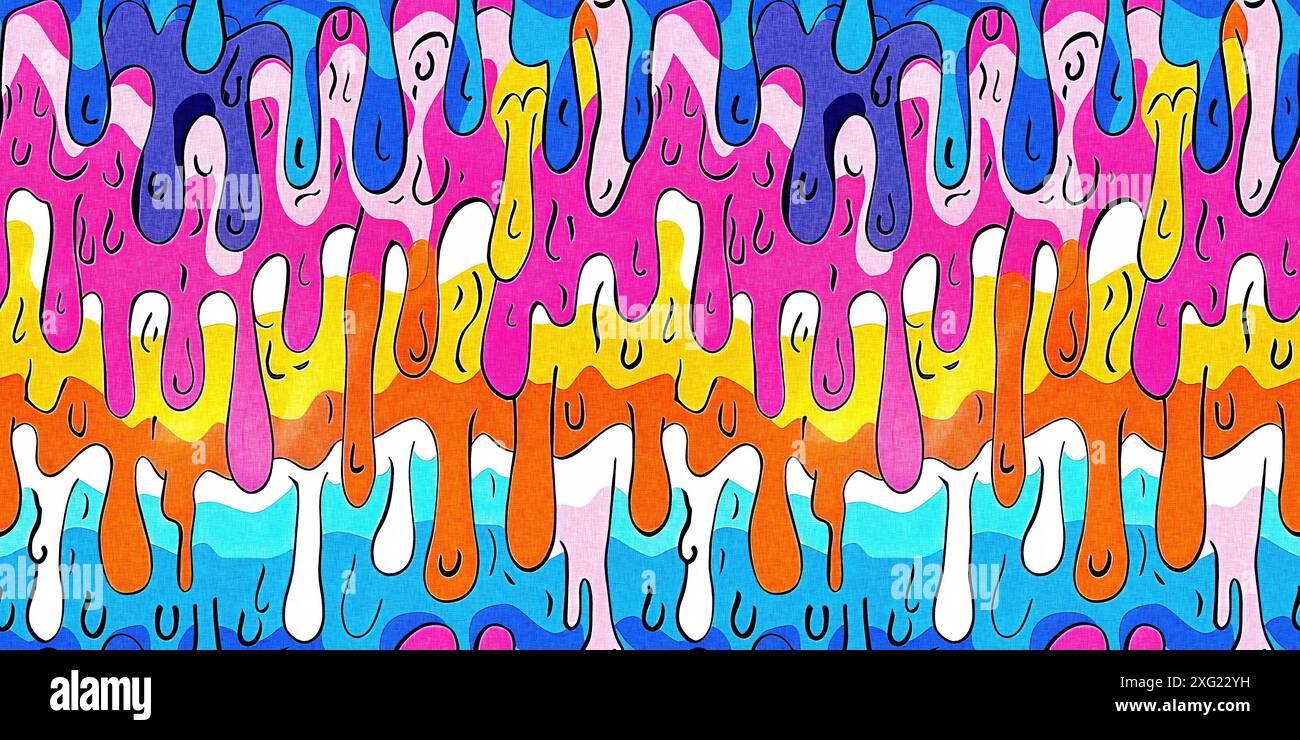 Fun dripping paint effect digital banner pattern with whimsical ink ...