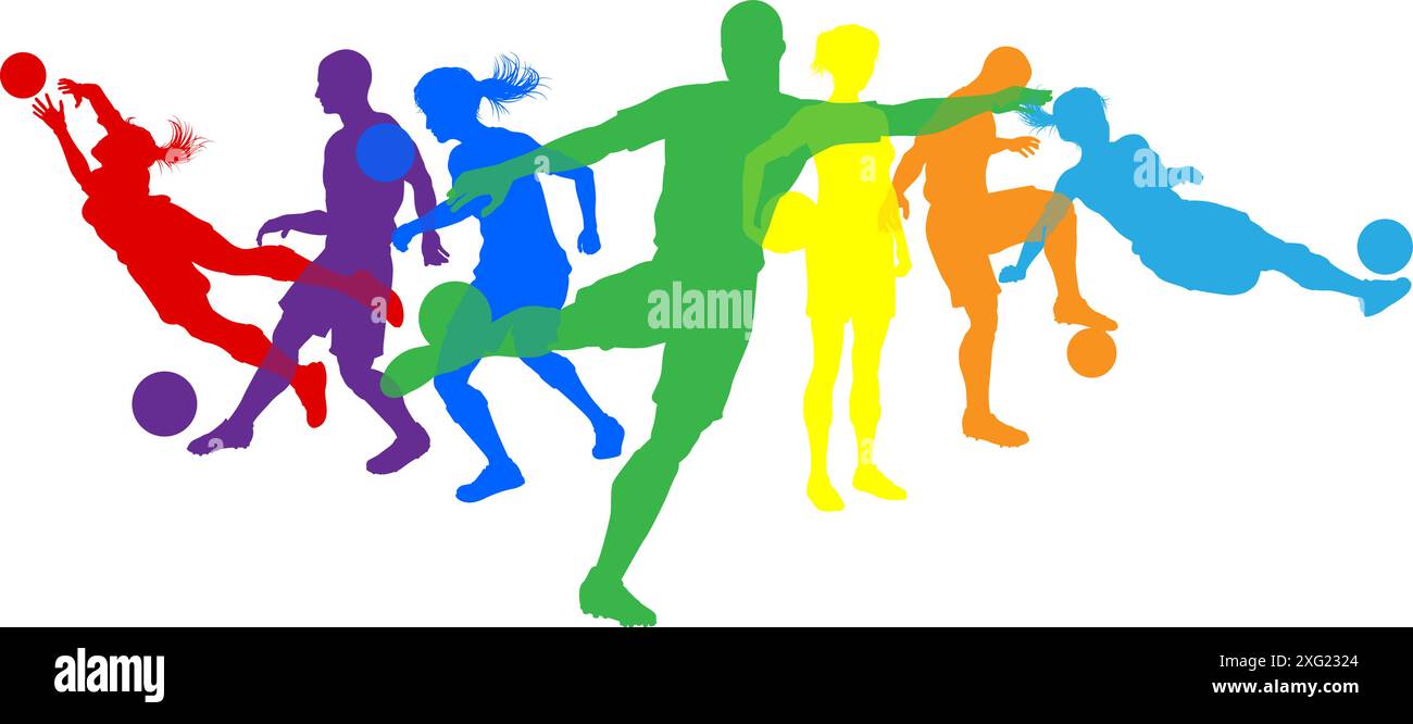 Lady football players Stock Vector Images - Alamy