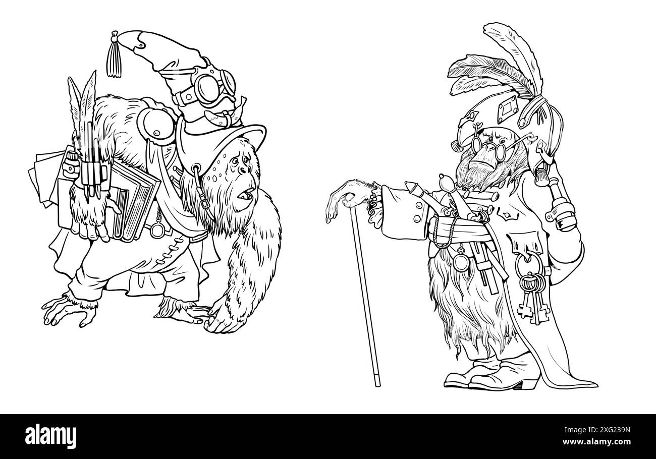 Ape drawing hi-res stock photography and images - Alamy