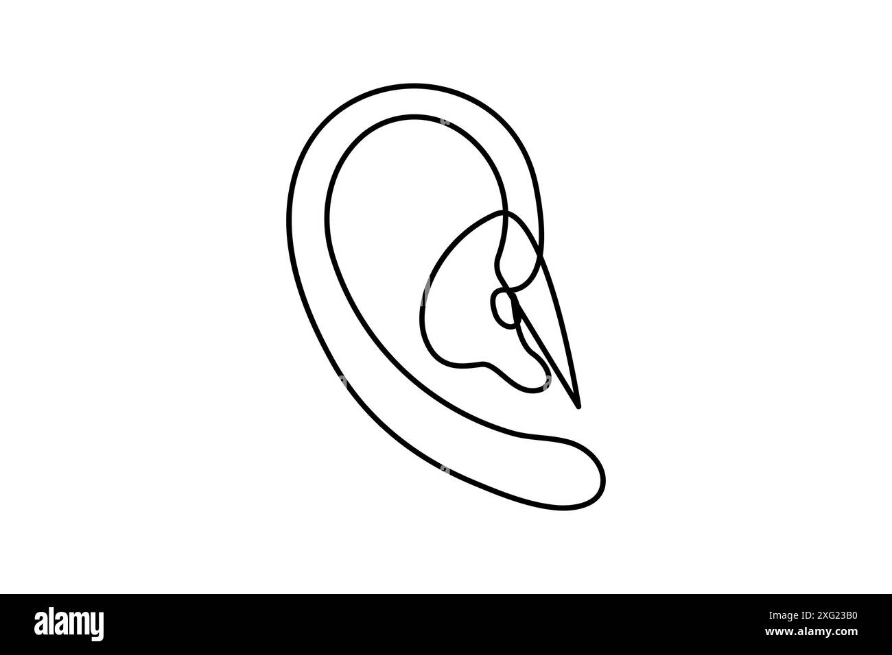 Human ear continuous one line drawing of isolated outline vector art illustration Stock Vector ...