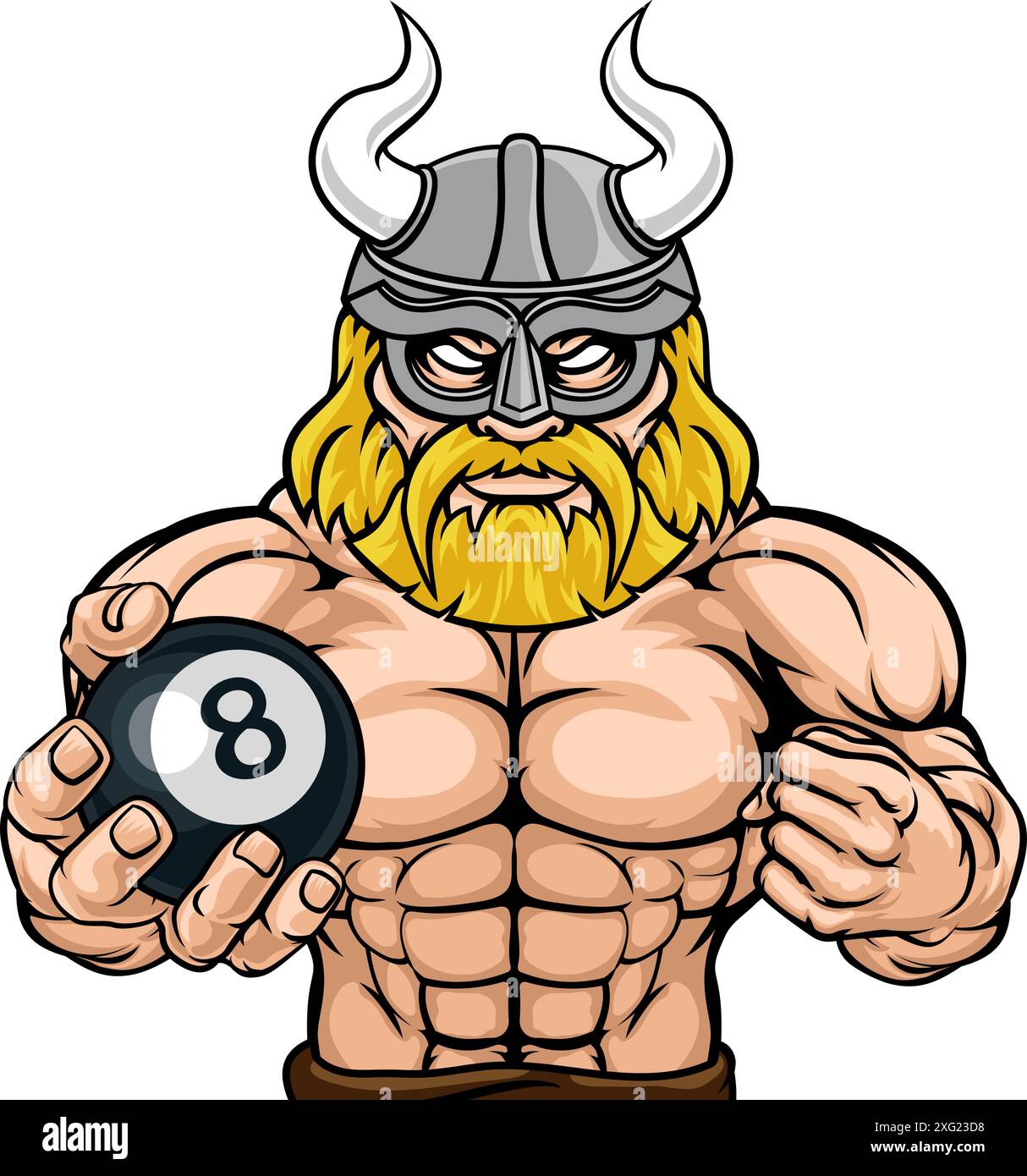 Viking Pool 8 Ball Billiards Mascot Cartoon Stock Vector Image & Art ...