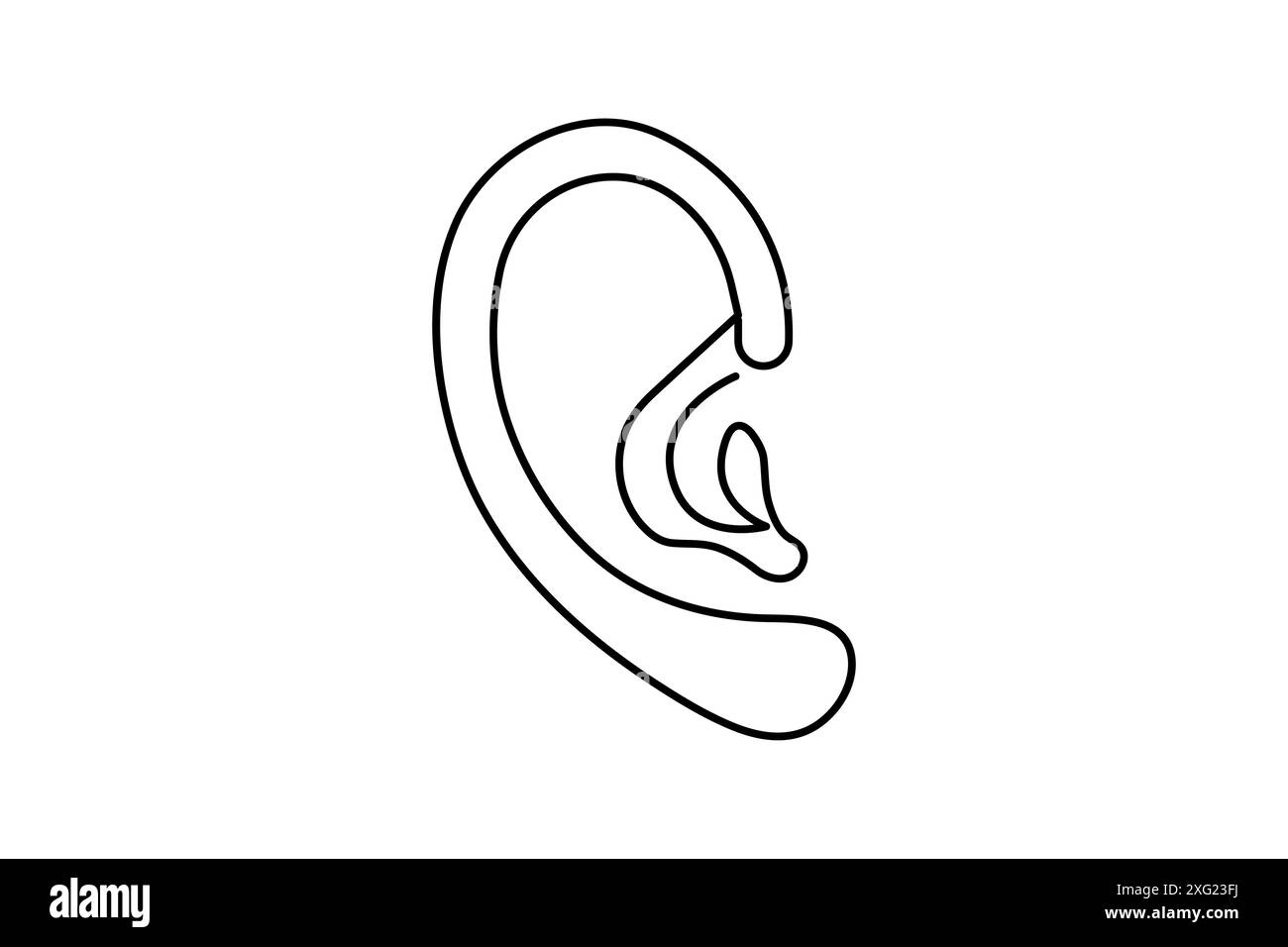 Human ear continuous one line drawing of isolated outline vector art ...
