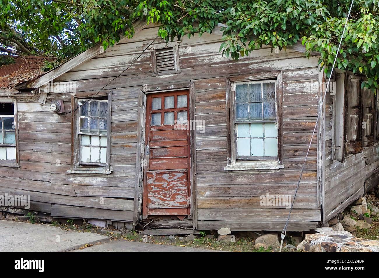Wooden house in rural Antigua, Caribbean. Farming area. Poverty. Shack ...